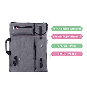 huyear Art Portfolio Case 18 x 24,Art Portfolio Bags for Supplies Artwork/Poster Board/Project/Drawing Case Large Art Portfolio/Display Screen Carrying and Traveling