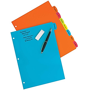 Avery Big Tab Write & Erase Durable Plastic Dividers, 8-Tab Set, Multicolor Brights, 3 Sets (21210)