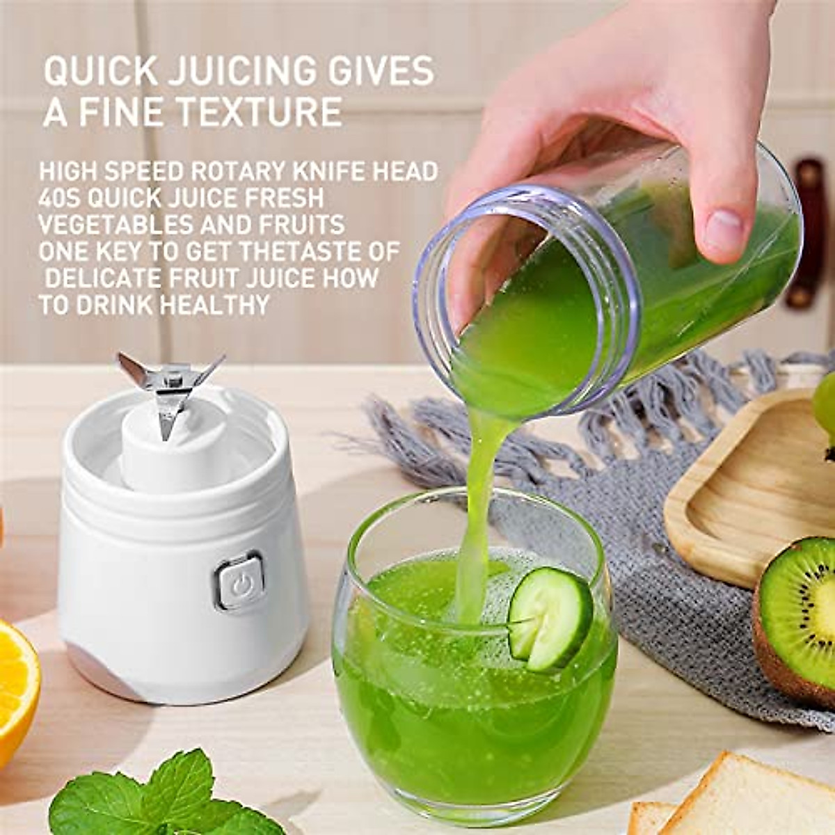 TANACC Portable Juice Blender Electric Mini Fruit Juicer Multifunction Portable Smoothie Blender Mixer USB Charging Juice Maker Machine Electric Juicer