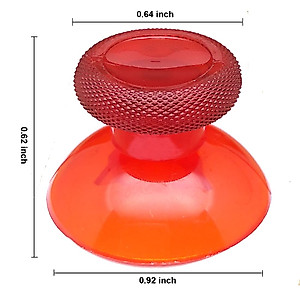 Replacement Thumbsticks,Analog Thumb Sticks Grips for Xbox One Controller - 6PCS (Transparent Red)