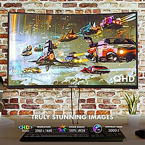 Viotek GNV32DBE 32-Inch Curved Gaming Monitor | 2560x1440p QHD | 165Hz | 120% sRGB | FreeSync/G-Sync | 2X DP, 1x HDMI 2.0 | 3 Years Zero Dead Pixels