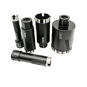 SHDIATOOL Diamond Drill Core Bits Set Diameter 20 25 35 45 65mm with 5/8-Inch-11 Thread for Hard Granite Marble (5 of Pack)