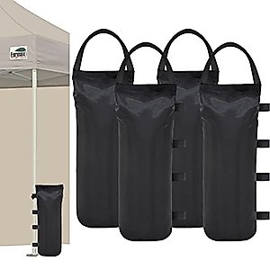 Eurmax USA Weight Capacity 112 LBS Extra Large Pop up Gazebos Weights Sand Bags for Ez Pop up Canopy Tent Outdoor Instant Canopies, 4-Pack,Black (Without Sand) Dark Black