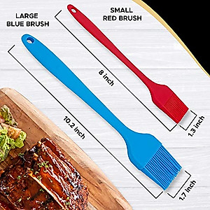 Ignite Lifestyle Silicone Pastry Brush - 2pcs Basting Brush for Cooking, Baking & BBQ - Easy to Clean Grill Brush - Heat Resistant Silicone Brush - Basting Brushes Kitchen - BBQ Brush - Large & Small