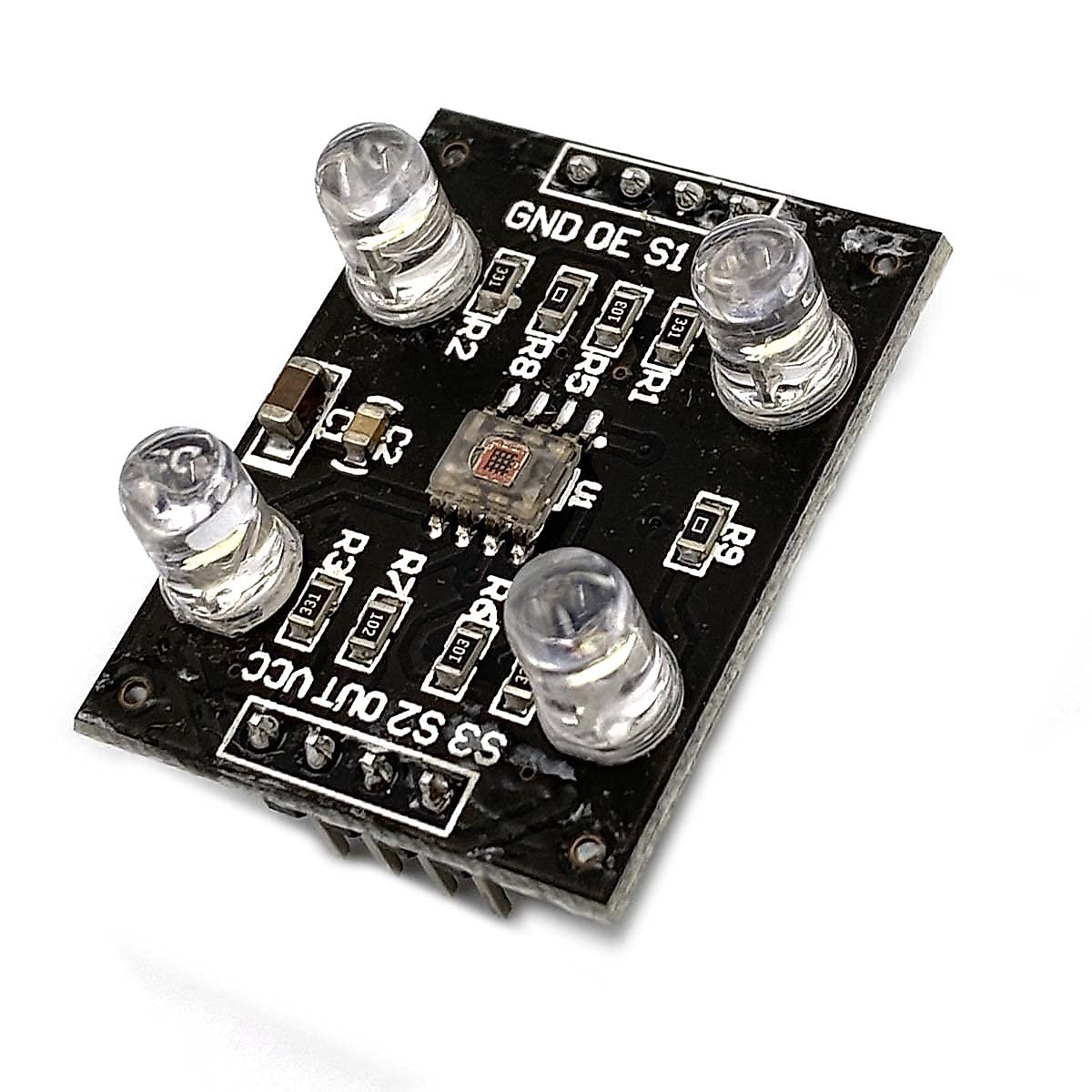 Kiro&Seeu TCS230 TCS3200 RGB Light Color Recognition Sensor Detector Module DC 3-5V with 4 LED Compatible with MCU Ar-duino, CS230-MD-1P