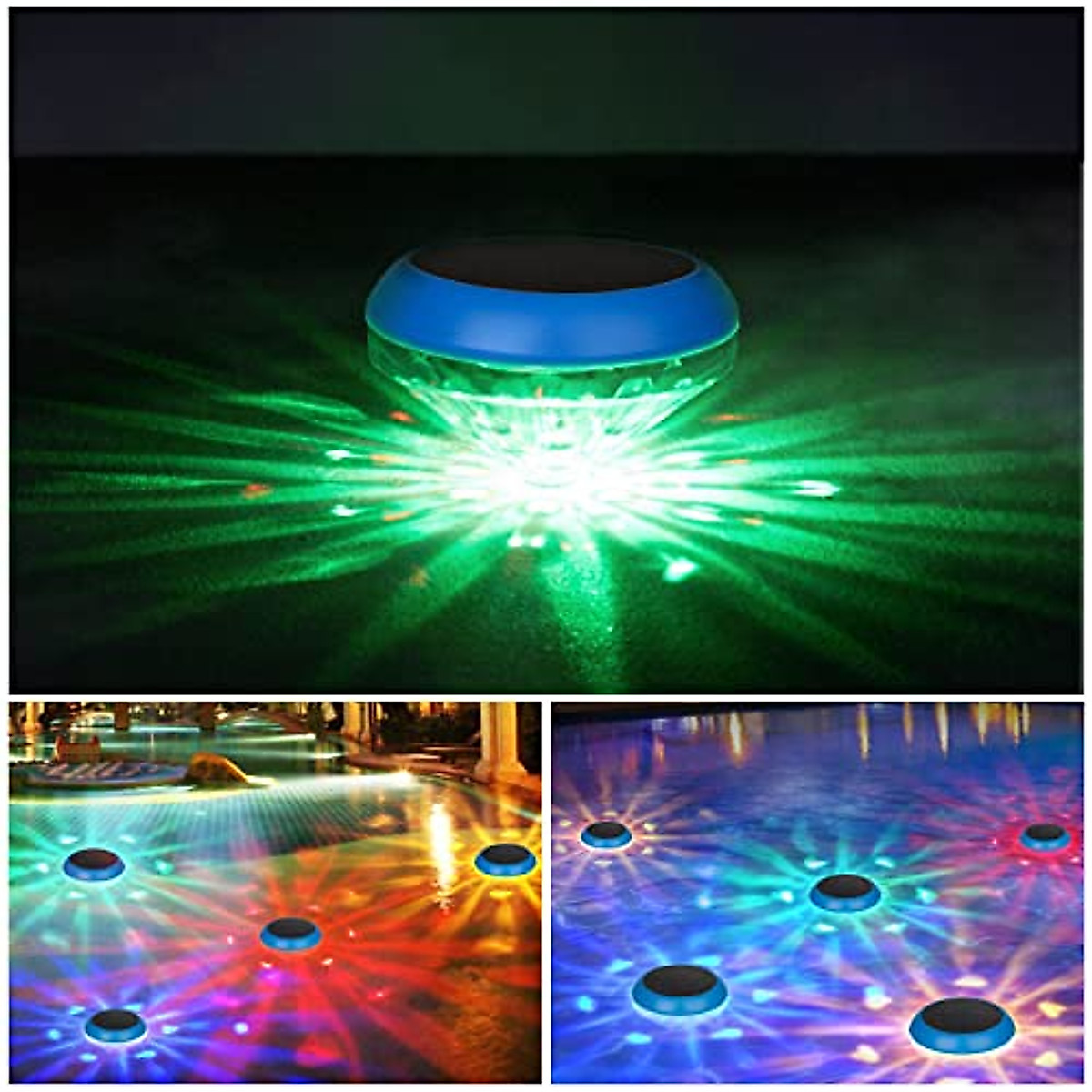 Floating Pool Lights Solar Powed,LED Pool Lights with RGB Color Changing Waterproof Solar Pood Lights for Swimming Pool at Night,Outdoor LED Pool Lights That Float for Pool,Pond,Hot tub,Garden-1 PACK
