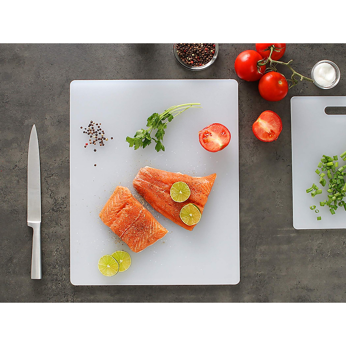 Dexas NSF Polysafe Cutting Board with Handle, 14 by 17 inches, White