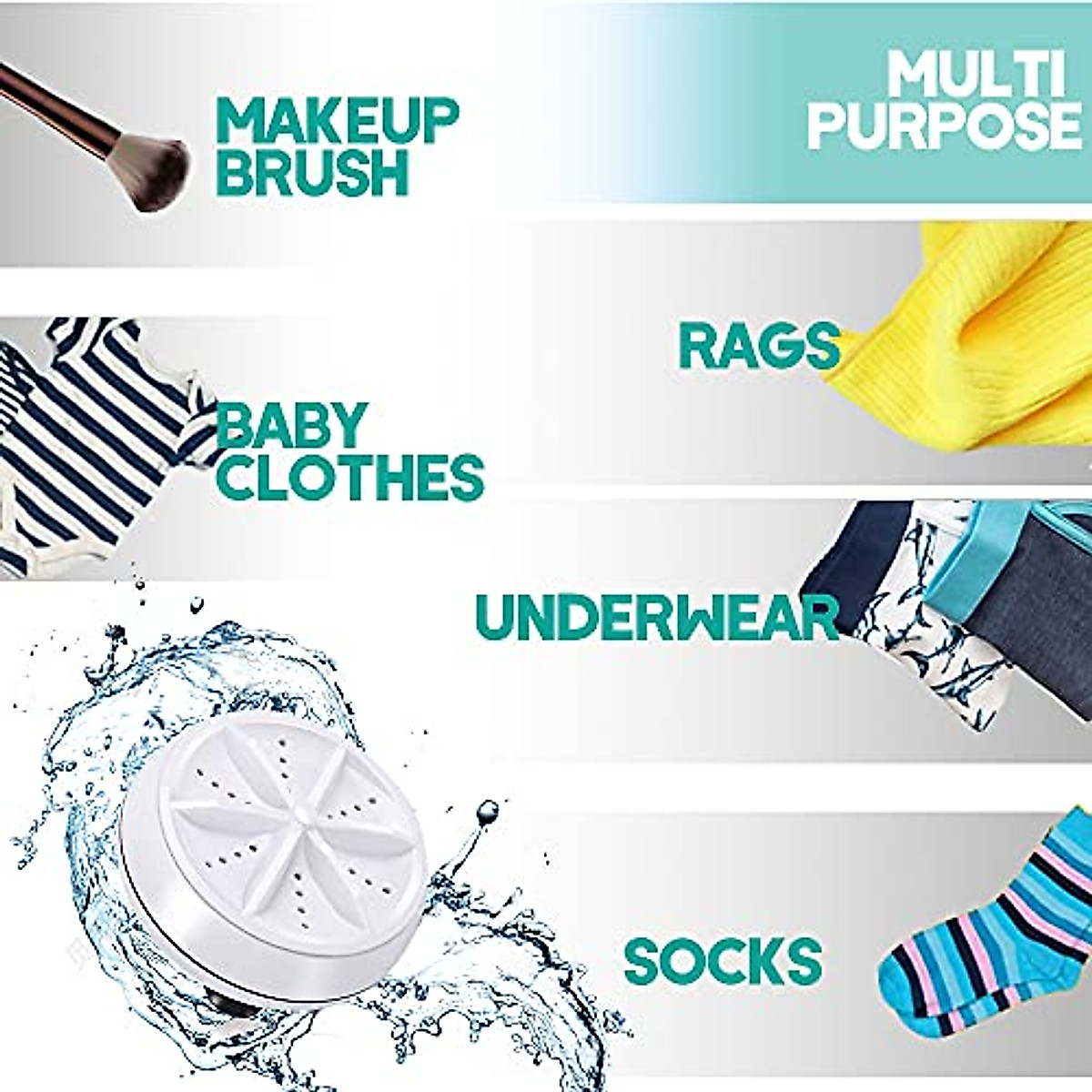 Portable Ultrasonic Turbine Washing Machine,Mini Compact Turbo Washer, Turbine Sterilizes Washer with USB Power for Home, Travel, Business Trip Apartment, Dorm