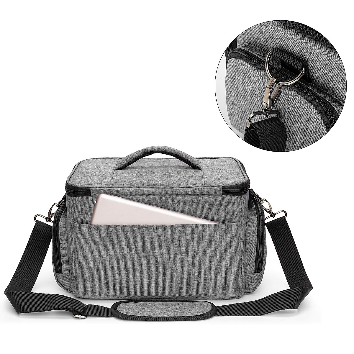 Luxja High Capacity Sewing Accessories Organizer (Bag ONLY), Sewing Supplies Organizer with Shoulder Strap (Patent Design), Gray