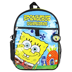 Nickelodeon SpongeBob SquarePants Characters Squidward Patrick Mr. Krabs Sandy Plankton Gary 5 PC Backpack Lunchbox Icepack Water Bottle