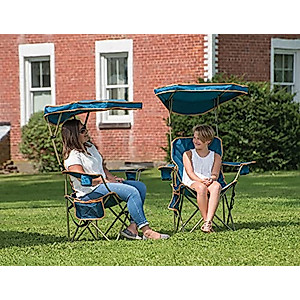 Quik Shade MAX Shade Relaxing Chair With Cup Holders, Foldable, Aluminum, Blue