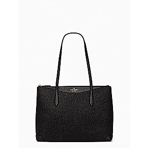 Kate Spade New York Shimmer Glitter Large Tote Shoulder Bag (black)