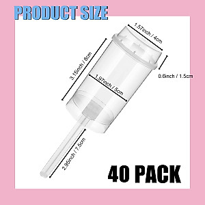 YIN AISIKE 40 Pack Cake Push Pop Containers, Cake Pop Shooter, Clear Round Shape Push-Up Shooter, Plastic Containers with Lids, Base & Stick