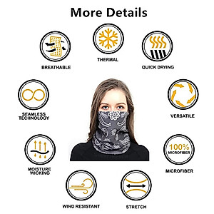 VANCROWN Headwear Wide Headbands Scarf Head Wrap Mask Neck Warmer (9PC.Paisley Series.1)