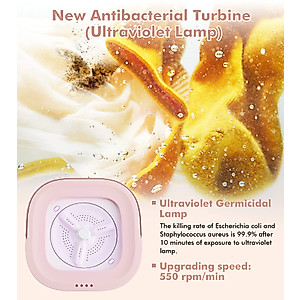 Portable Washing Machine Mini Washer with Drain Basket, Foldable Small Washer for Underwear, Socks, Baby Clothes, Towels, Delicate Items (White)