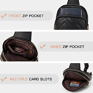 Telena Sling Bag for Women Crossbody Bags Fanny Packs for Women Cross Body Waist Pack with Detachable Strap Black