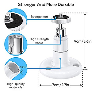FastSnail Wall Mount Compatible with Wyze Cam Pan & Wyze Cam Pan V2 & Wyze Cam V3, Adjustable Indoor Outdoor Mount for WyzeCam Pan/WyzeCam Outdoor/WyzeCam V3 or Other Cam with Same Interface 2 Pack