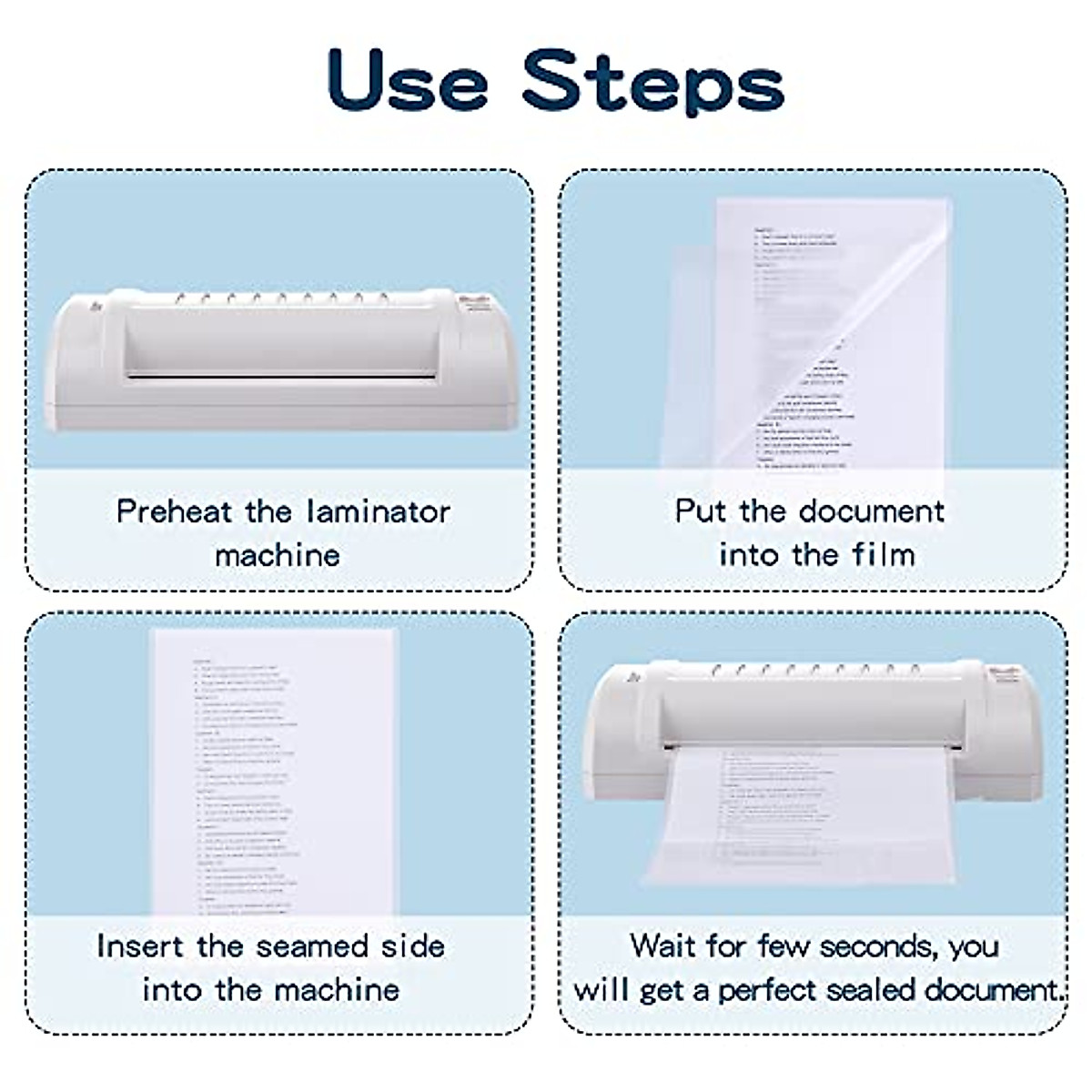 TINNIVI Thermal Laminating Pouches, 3Mil, 8.6"x12" Inches for Letter Size Products, Clear Laminating Sheets for Laminator Machine, 50 Pack