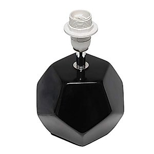 Simple Designs LT2065-BLK Round Prism Mini Table Lamp with Matching Fabric Shade, Black
