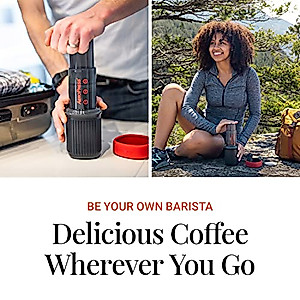Aeropress Go Portable Travel Coffee Press Kit, 1-3 Cups in a Minute, Coffee, Espresso, & Cold Brew Maker, Manual Coffee Making Machine for Travel, Includes Mug & Lid