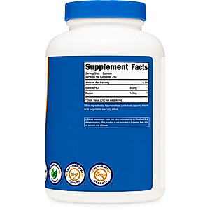 Nutricost Betaine HCl + Pepsin 790mg, 240 Capsules - Gluten Free & Non-GMO