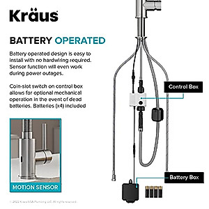 KRAUS Bolden Touchless Sensor Commercial Style 2-Function Single Handle Pull-Down Kitchen Faucet in Spot-Free Antique Champagne Bronze, KSF-1610SFACB