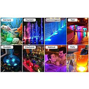 Spa Lights for Hot Tub,Waterproof 15 LEDs and 16 Colors Changing Spa Lights, Wireless Pond Light,Bathtub Lights,Pool Light with Magnet and 5 Suction Cups,Hot tub Light,3xAA Battery Operated