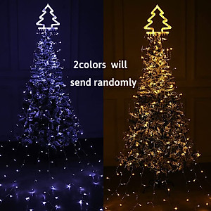 GIHOO Christmas Outdoor Lights Decorations 317 LED 10FT X9 Outdoor Tree String Lights Christmas New Year Garland Outdoor for Bar Home Garden Christmas Tree Lights (White/Warm White by Random)