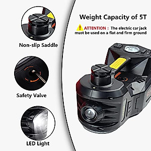STANDTALL Electric Car Jack 5 Ton 12V Electric Car Jack Kit with Electric Impact Wrench and Tire Inflator Pump for Car Tire Change Garage Repair