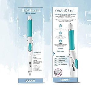Conair OhSoKind For Fine Hair Curling Iron; 1-inch Curling Iron with Silicone Clip, 1-inch barrel produces classic curls – for use on short, medium, and long hair
