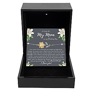 Sunflower Bracelet Luxury Box To My Mother on my wedding day, Mother of the Bride Gift from Daughter, Mom Wedding Gift, Sunflower Bracelet