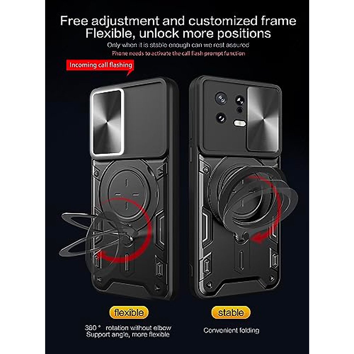 Compatible with Infinix Note 30 Pro Case,Car Mount Magnetic Shell Compatible with Infinix Note 30 Pro X678B Kickstand with Slide Lens Case Cover HEI