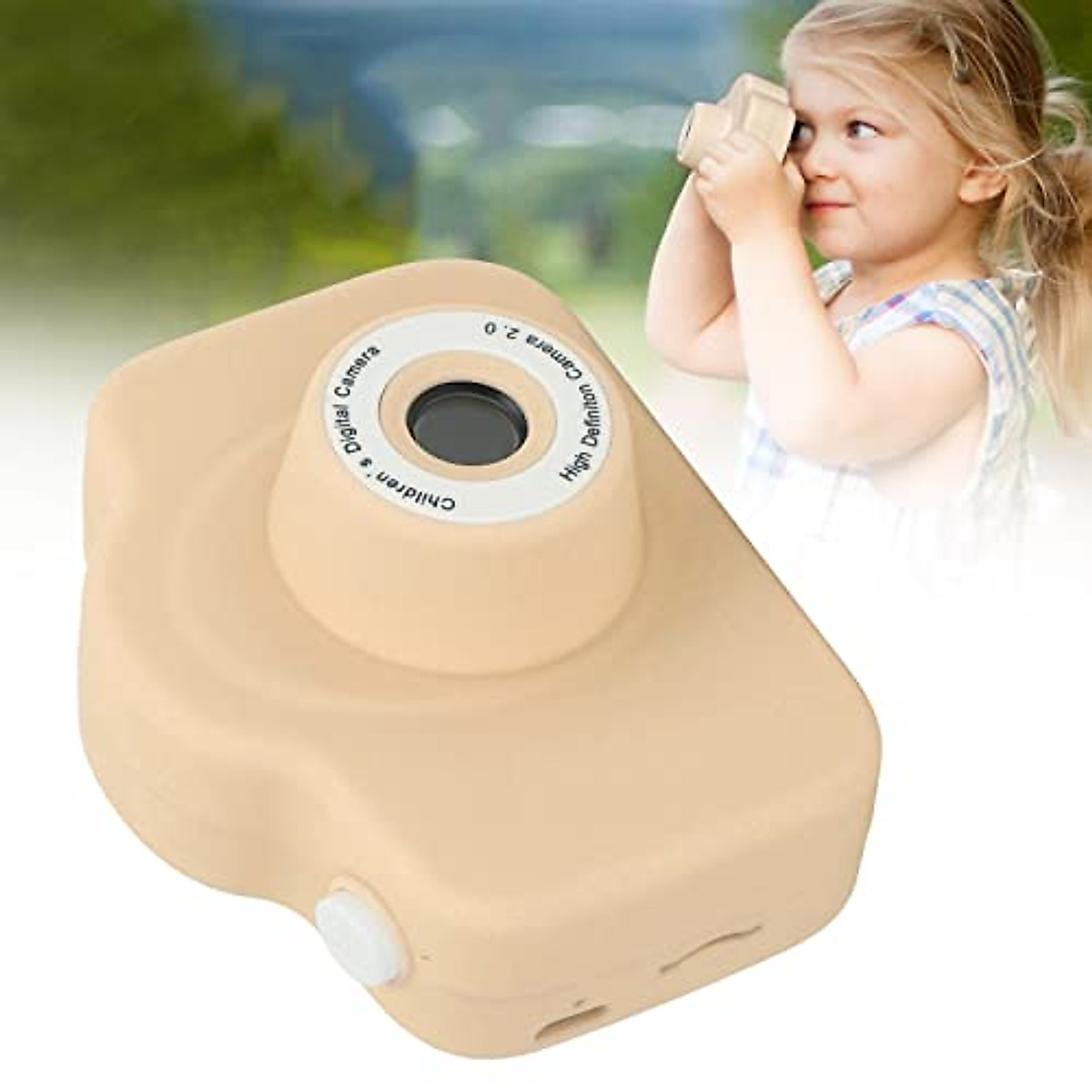 Kids Camera for Boys Girls, Cartoon Child Camera Kids Toy Gift 1080P One Key Video Recording Kids Mini Camera Birthday Gifts for 3 4 5 6 7 8 9 Year Old Girl Boy (Faint Yellow)