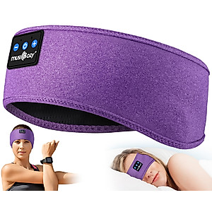MUSICOZY Bluetooth 5.2 Headband Sleep Headphones Headband Headphones Sports Wireless Music Earphones Eye Mask Earbuds for Workout Running Travel Yoga Mom Women Cool Gadgets Unique Gifts