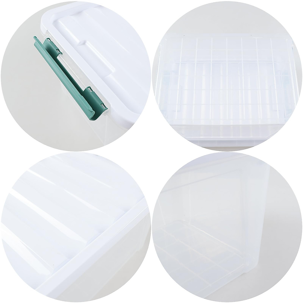 Rosebloom 20 Quart Plastic Storage Bin with Latching Lid, Clear Stacking Storage Tote, 6 Packs