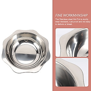 Cabilock Stainless Steel Octagonal Pot Electric Stove Pot Ramen Cooker Stir Fry Pan Shabu Shabu Hot Pot Stock Pasta Pot Stainless Cookware Food Cooking Hot Pot Steamer Dog