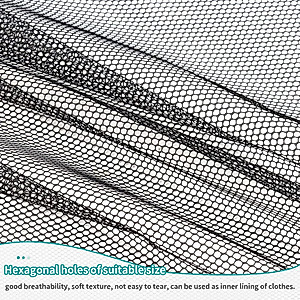 FSWCCK Black Mesh Fabric, 62 x 59 Inch Soft Mesh Netting Slightly Stretchy for Shopping Bag, Backpack Pocket and Straps and Netting Clothes