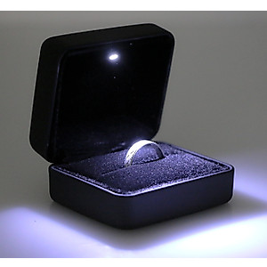 Omeet Mini size Metal glossy with LED Jewelry Gift Box - Easy to fit into your pocket or handbag
