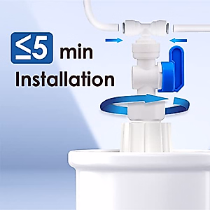 Waterdrop PMT Small Water Pressure Tank, RO Pressure Tank for All Tankless Reverse Osmosis System, Mini Reverse Osmosis Storage Tank Fits All 1/4" Water Tubing, Small Water Tank for G3, G2, D6, PD600