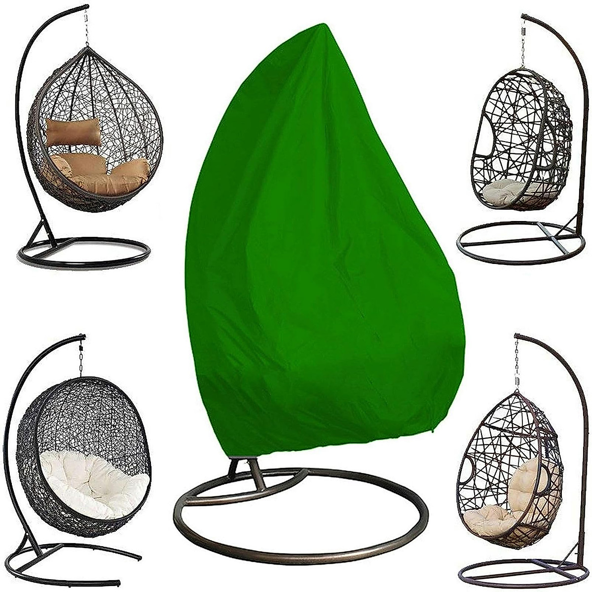 FLTRGO Patio Hanging Egg Chair Cover with Drawstring, Garden Swing Chair Covers 210D Oxford Waterproof Windproof Anti-UV Outdoor Furniture Protector