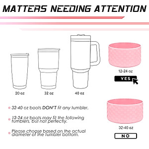 VIKIZUES Bottle/Tumbler Boot, Compatible with Hydro Flask, Stanley and Others, Anti-Slip Bottom Silicone Sleeve Cover with Checkered Texture, Fits 12-24 oz Water Bottle & Regular Tumbler