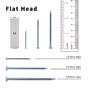 Maexxna Long Nails 2 inch 150pcs Hardware Nails Assortment Kit, Includes Finish, Wire, Common, Brad and Picture Hanging Nail