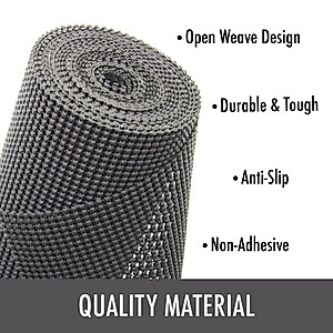 Con-Tact Brand Beaded Grip Durable Adhesive Non-Slip Shelf and Drawer Liner, 12" x 20', Cool Gray