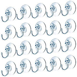 Suction Cup Hooks Clear Plastic Sucker Pads for Window Glass Shower Bathroom Kitchen Wall with 4 Styles 60 mm 50 mm 40 mm 30 mm Support Festivals Parties Events Theme Carnival Decorations (40 mm)