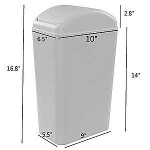 Obstnny 14L Slim Plastic Trash Can for Narrow Spaces at Home or Office, Kitchen, R