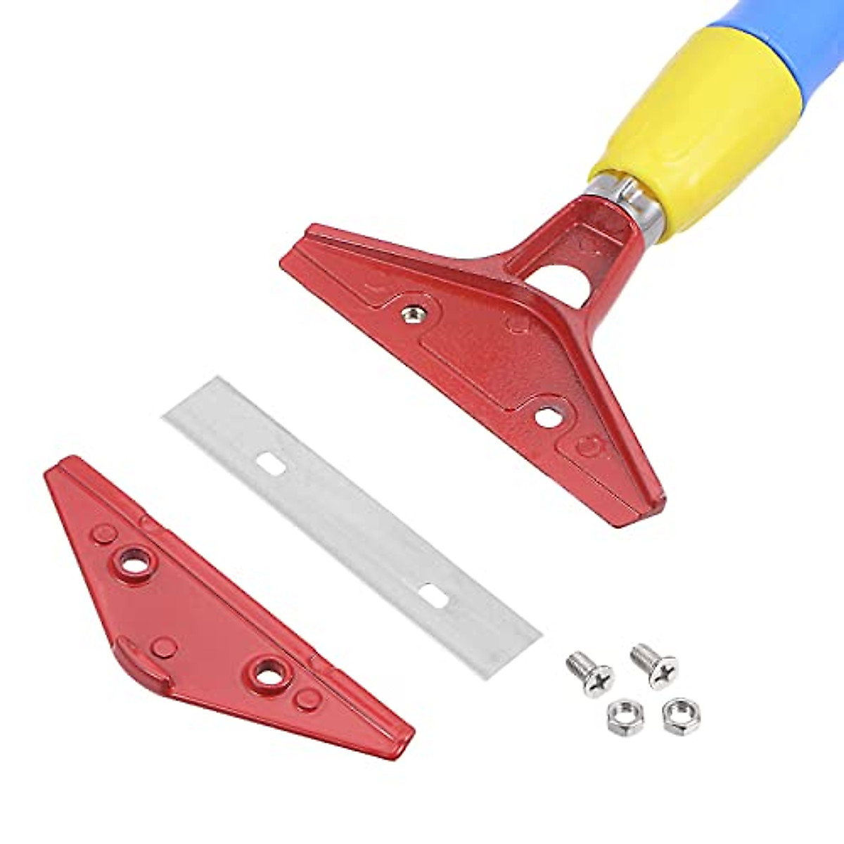 uxcell 49" Adjustable Floor Scraper Strengthening Alloy Head Long Handle Flooring Removal Tool with Cover for Window Paint Glass Wall