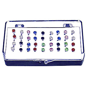 18 Pairs Multi Colors Clear Crystal Acrylic Nylon Plastic Posts Medical No Metal Sensitive Ears Hypoallergenic Stud Earrings