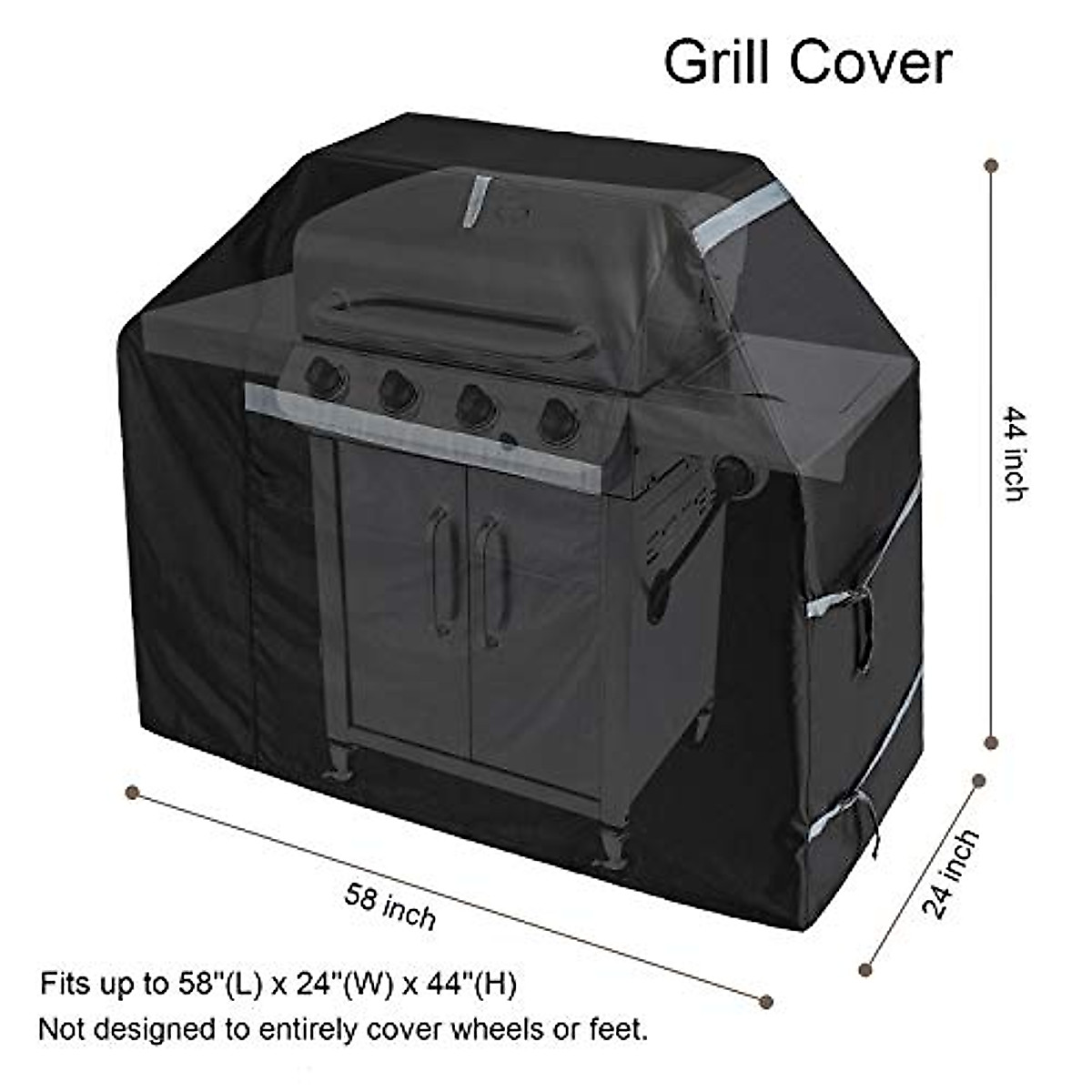 Outdoor Grill Cover Waterproof 58 inch All Weather Gas Grill Covers 600D BBQ Cover Windproof Heavy Duty 3 Burner Premium Gas Grill Cover for Weber, Nexgrill, Charbroil, Jenn Air,Brinkmann etc.