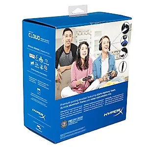 HyperX Cloud - Official PlayStation Licensed Gaming Headset for PS4 and PS5 with In-Line Audio Control, Detachable Noise Cancelling Microphone, Comfortable Memory Foam - Black