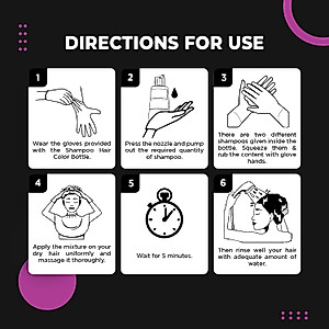 Vcare Hair Color Triple Plus Shampoo Hair Color (Black) - 180ml